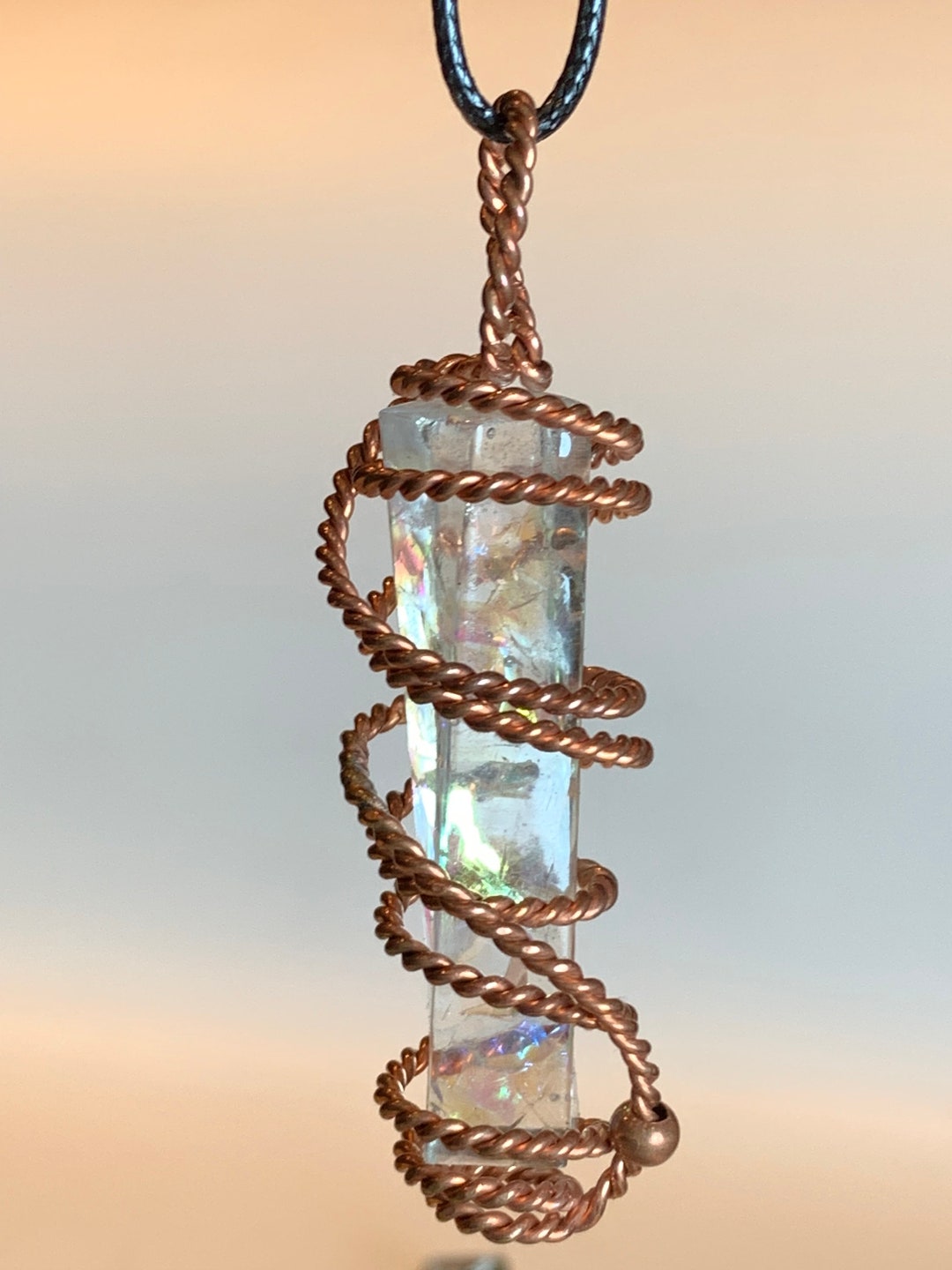 One Sacred Cubit Acuvac Style Copper Tensor Energy Pendant With Resin ...