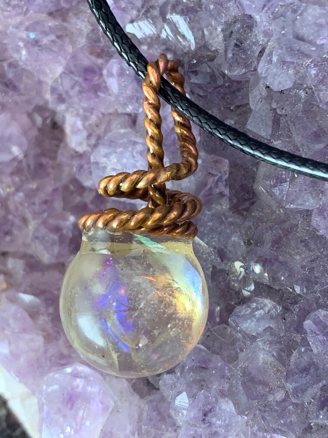 11.11 Cm ITEM3 Copper Tensor Energy Coil With Resin Crystal Sphere ...