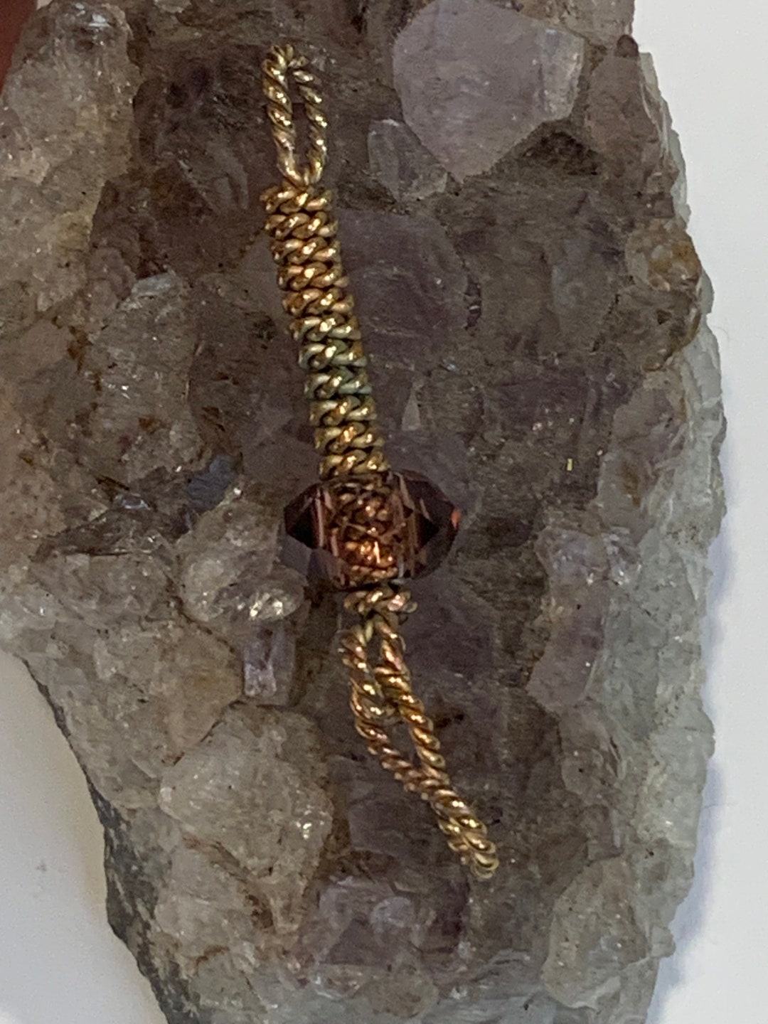 One Lost Cubit Copper Tensor Coil Energy Wand Pendant With Glass Bead ...