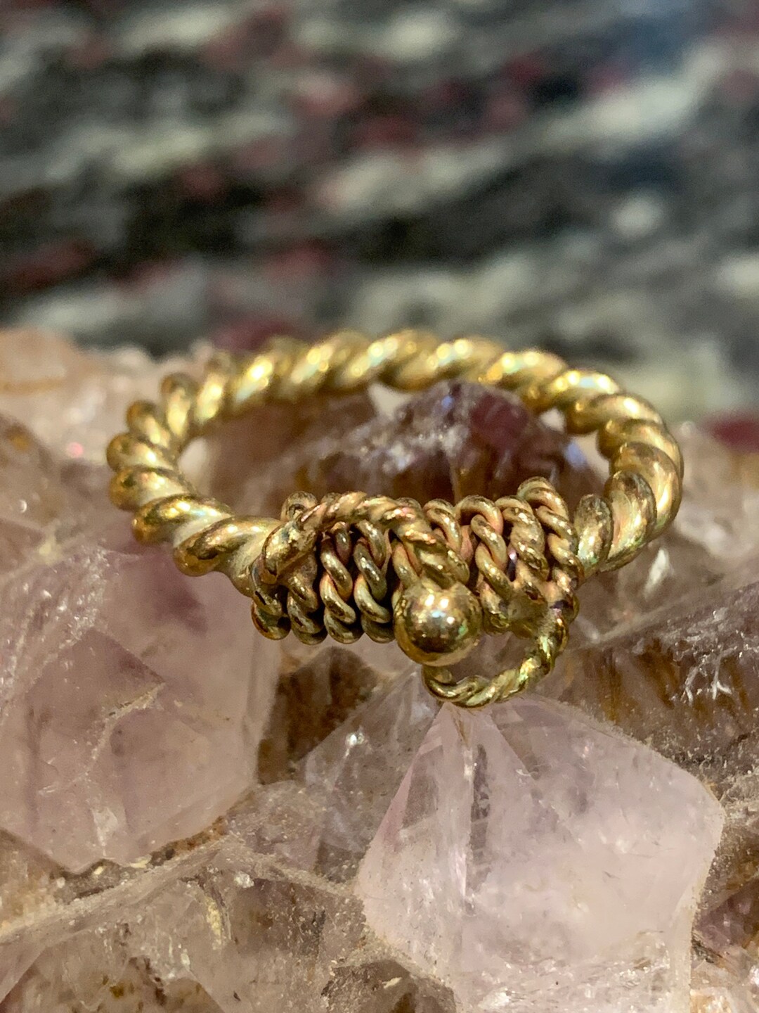 1/8 Earth Resonance Cubit #14 Copper Tensor Ring With Coil About Sz 6.5 ...