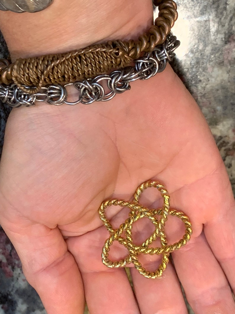 1/2 Sacred Cubit Copper Tensor Energy Flower Inspired Pendant | Etsy
