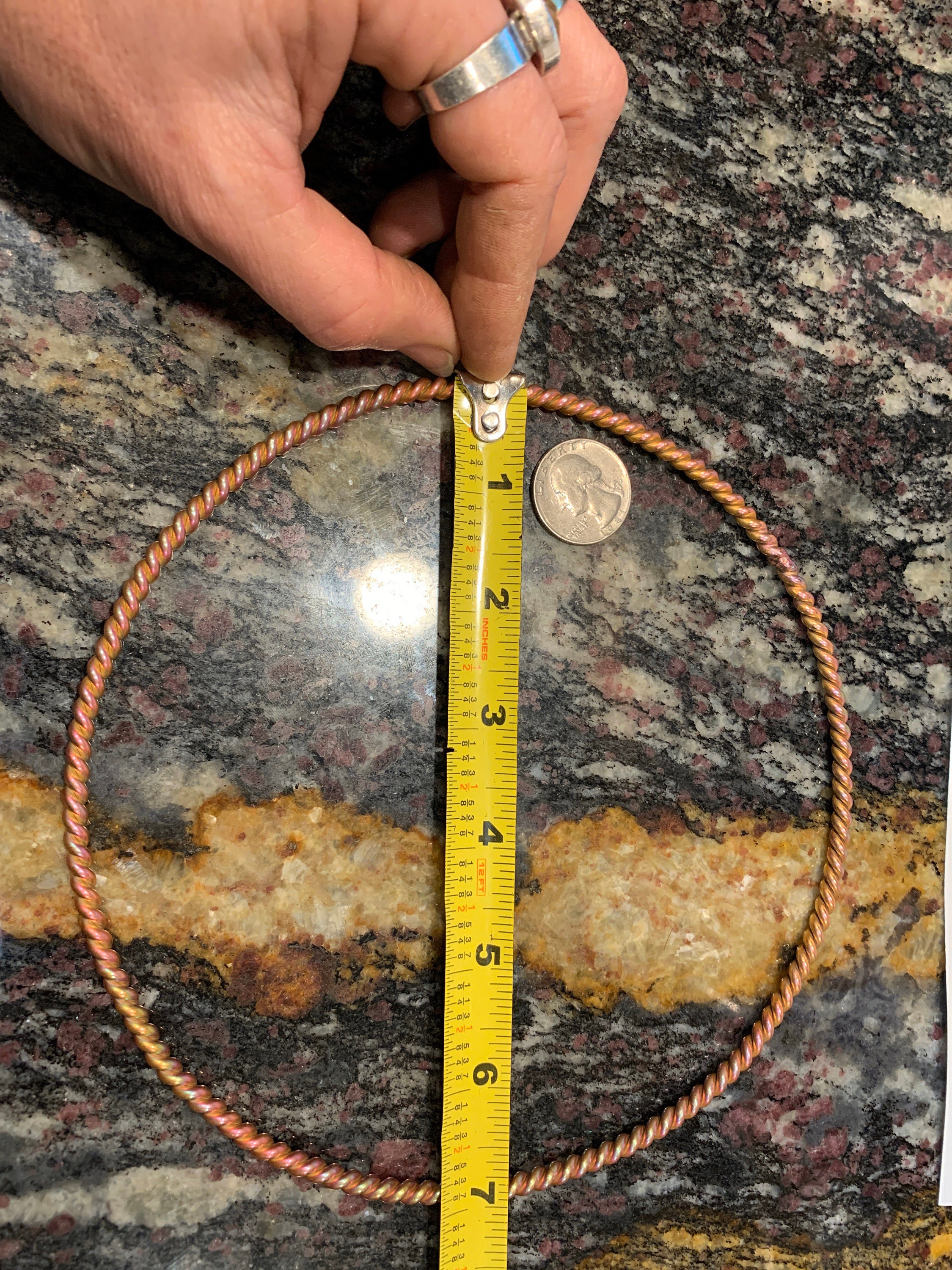 1 Full Sacred Bosnian Cubit Copper Tensor Ring Medium Gauge (10) - Etsy