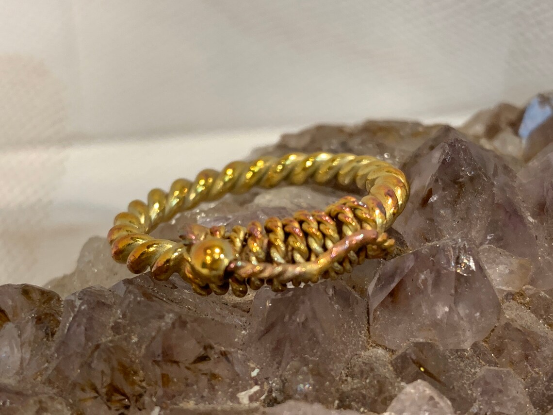 1/8 Sacred Cubit 14 copper tensor ring with coil | Etsy