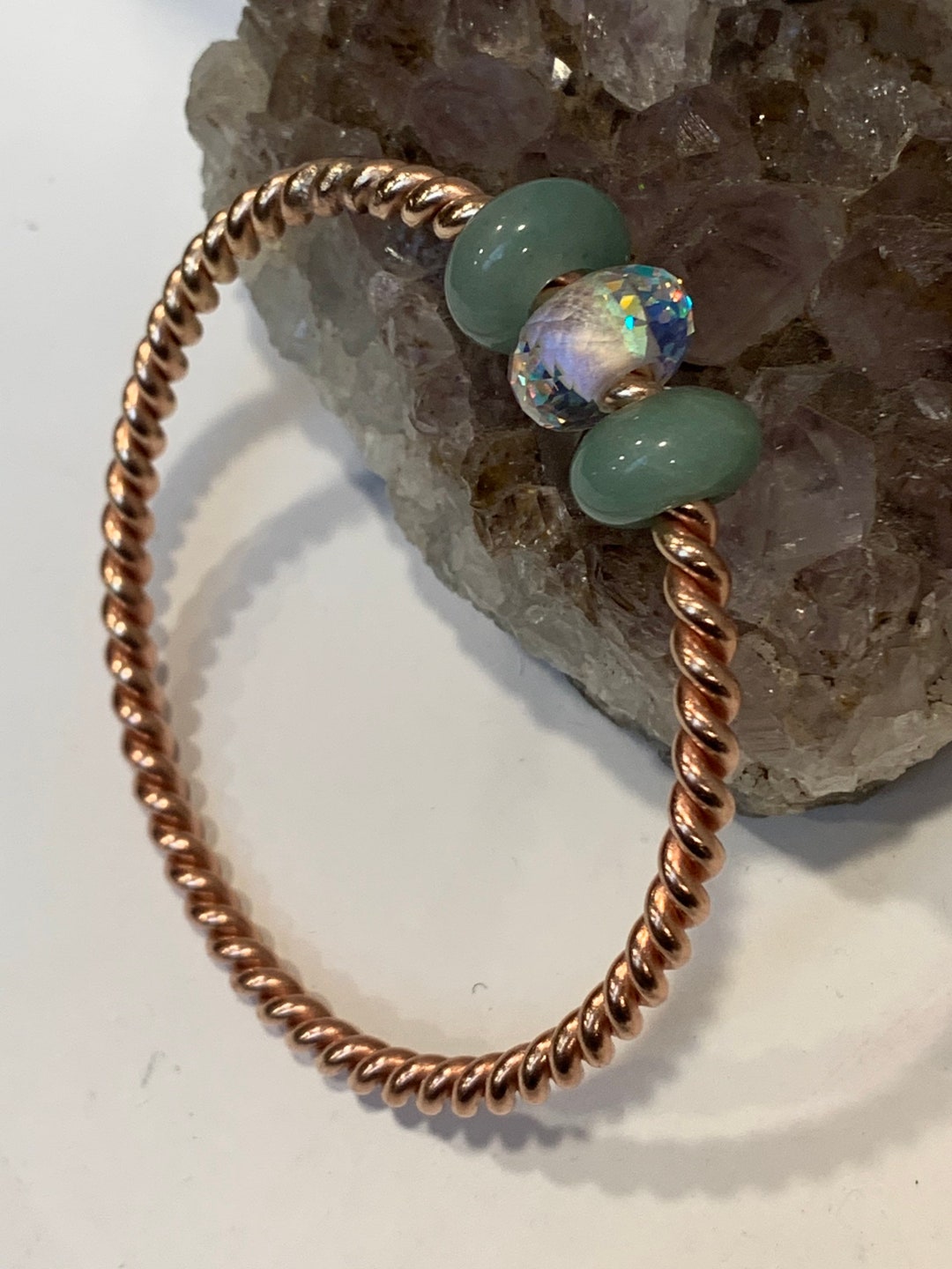 1/2 Atlantean Cubit Copper Tensor Ring Bangle Bracelet With Aventurine ...