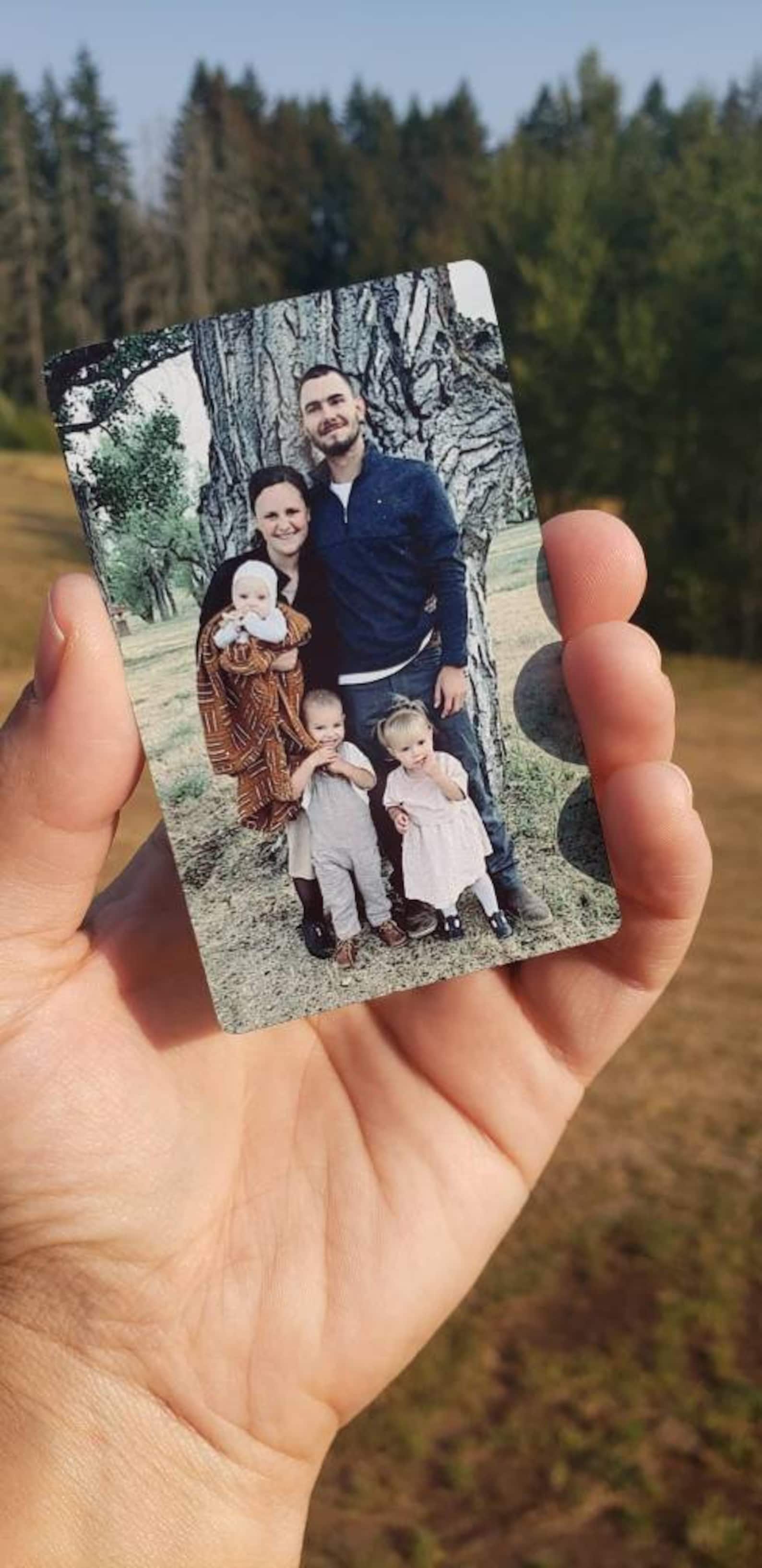 3.4x2.1 Wallet Metal Photo Card, Business Card Size, Personalized ...