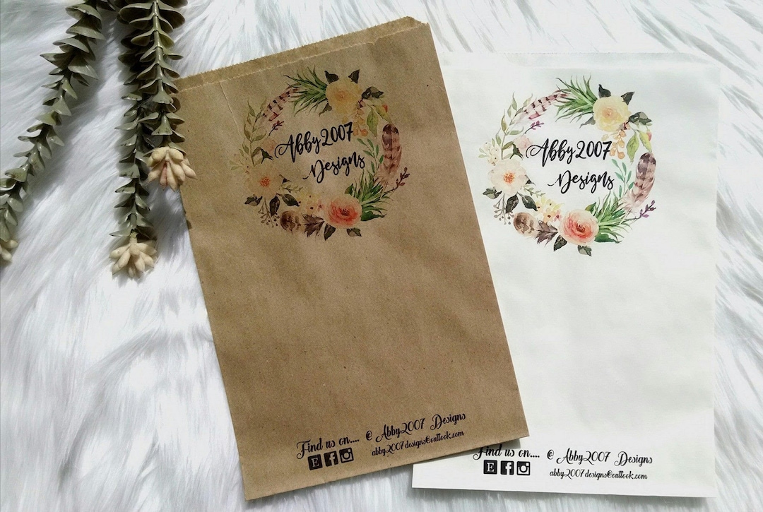 Personalized 6x9 Paper Gift Bags: Custom Logo, Weddings, Boutique - Etsy