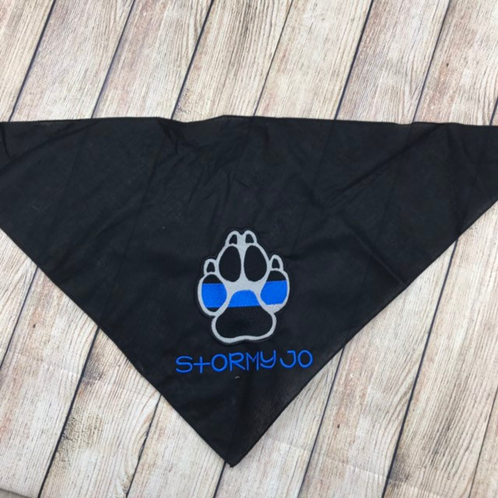 Thin Blue Line Paw Bandana Police Dog Back The Blue Cute | Etsy