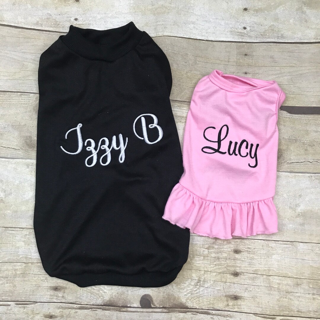Dog Shirt or Dress, Simple Monogram Name Design, Cute Pet Birthday ...