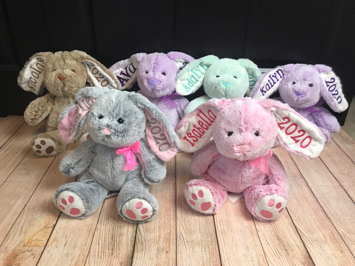Easter Bunny Toy Personalized With a Name And/or Yearstuffed - Etsy