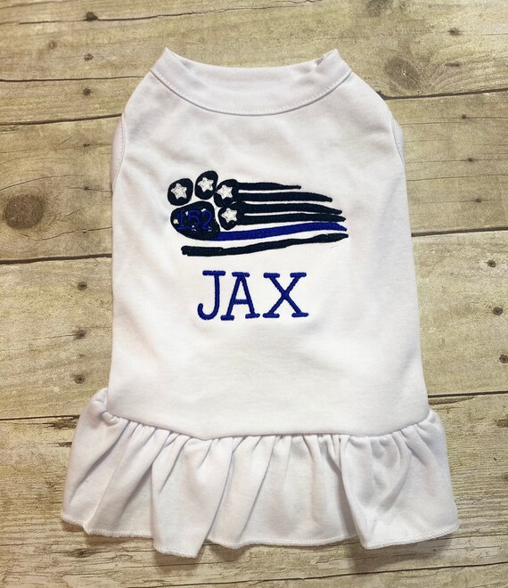 Thin Blue Line Paw Flag shirt Police Dog Shirt Back The | Etsy