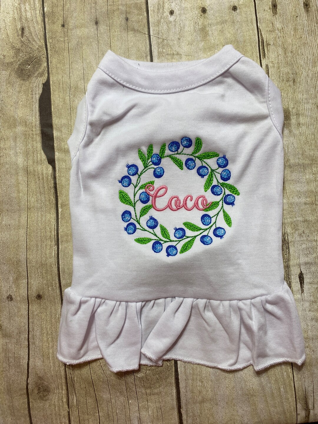 Dog Bluberry Monogram Shirt Dress, Pretty Puppy Name Dress, Blueberry ...