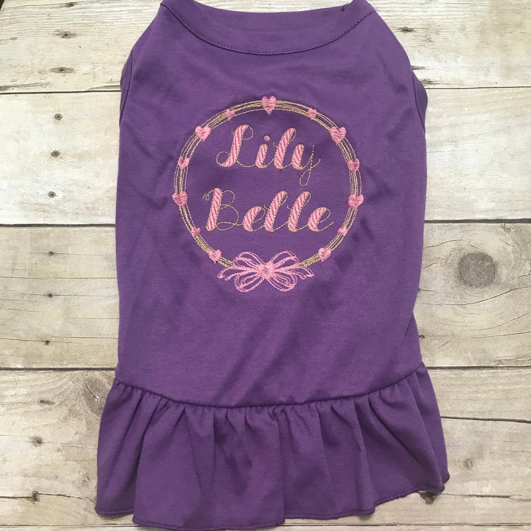Dog Monogram Shirt Dress, Name Shirt or Dress, Custom Embroidery Dog ...