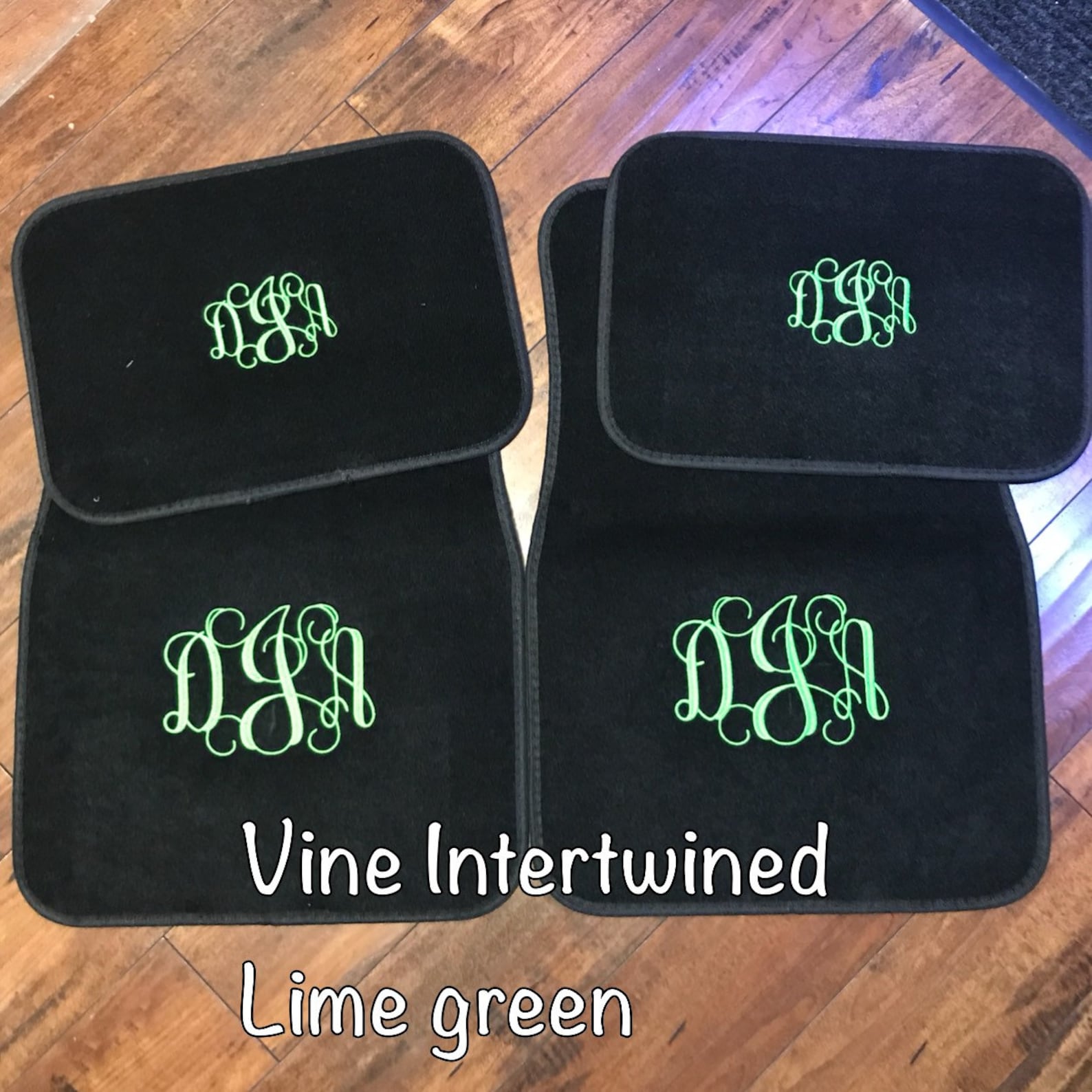 Car Floor Mats BLACK Personalized Embroidered Monogrammed Car - Etsy