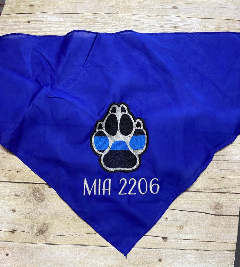 Thin Blue Line Paw Bandana Police Dog Back the Blue Cute - Etsy UK