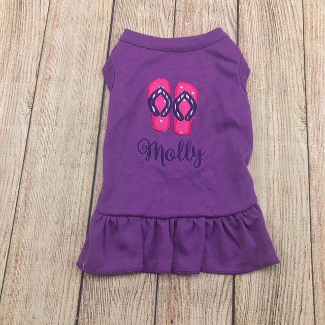 Dog Pet Monogram Shirt Dress, Flip Flop Sandal Name Shirt Monogram Cute ...