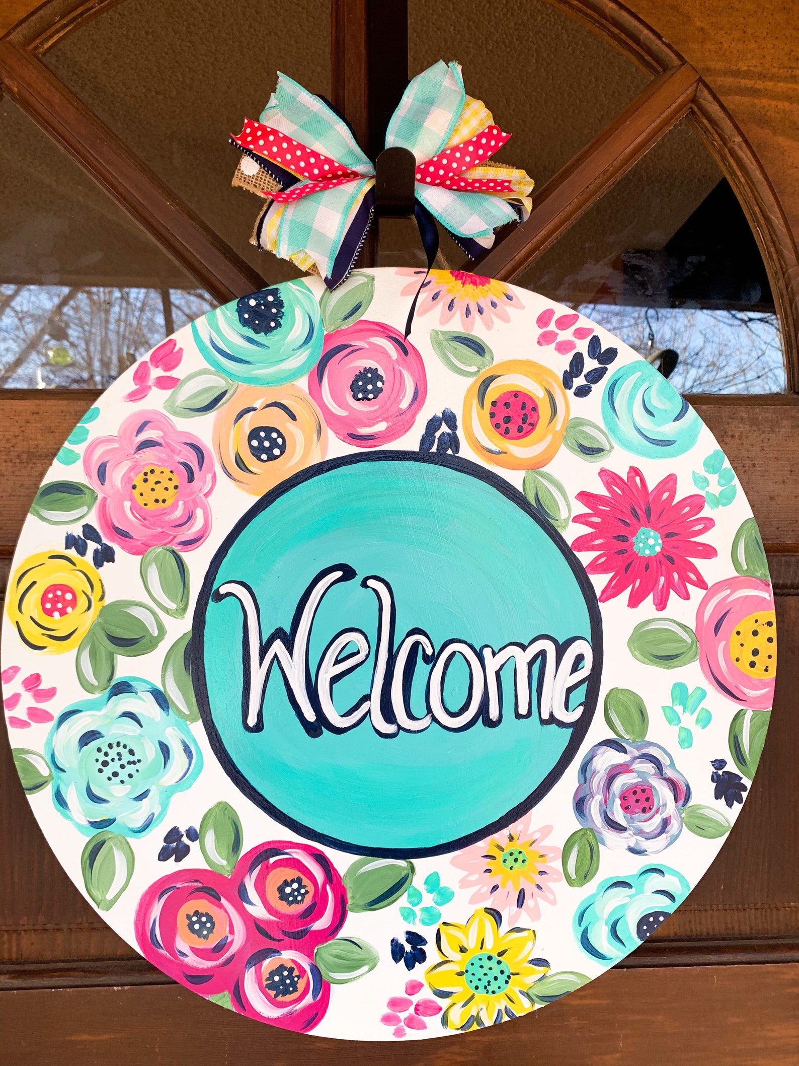 Flower Door Hanger / Spring Door Hanger / Summer Door Hanger / | Etsy