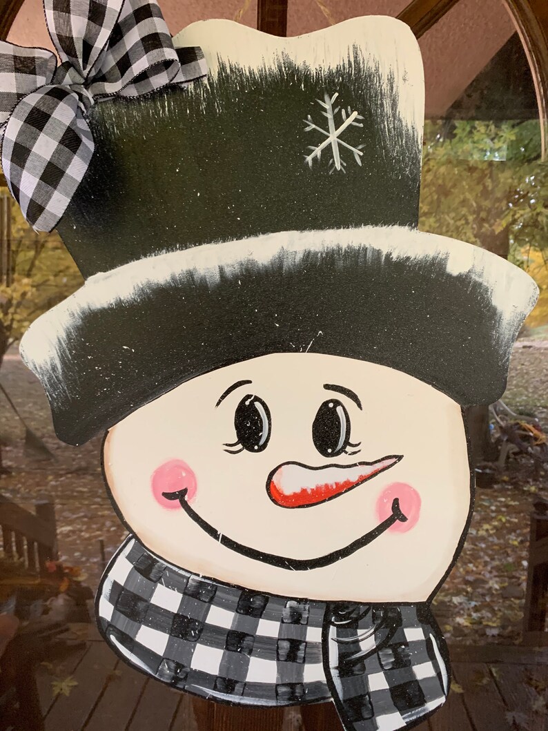 Snowman / Buffalo Plaid Snowman / Black and White Buffalo | Etsy