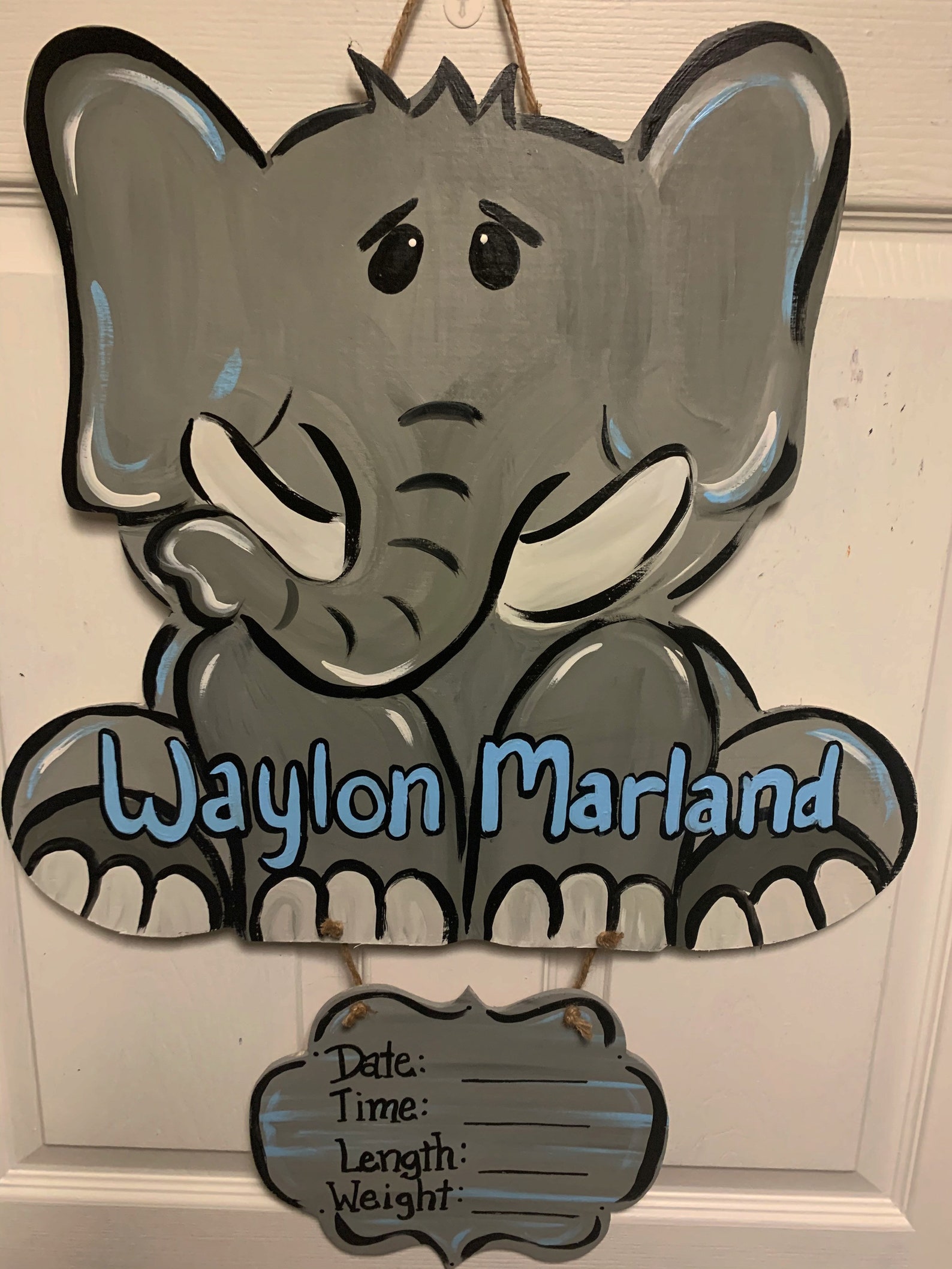 Elephant Door Hanger / Baby Door Hanger / Elephant Door hanger | Etsy
