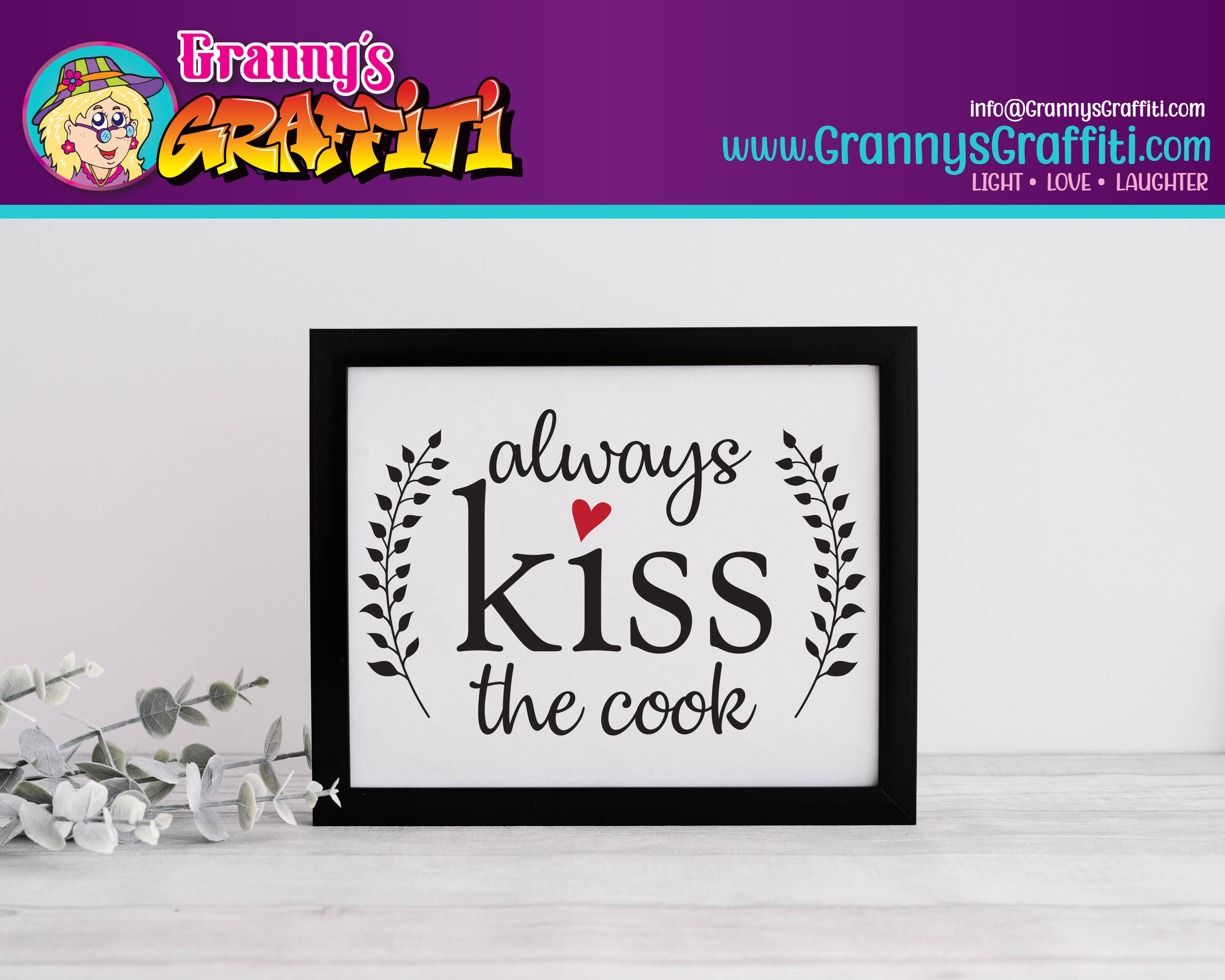 Always Kiss the Cook SVG Funny Kitchen Phrase Family Time - Etsy