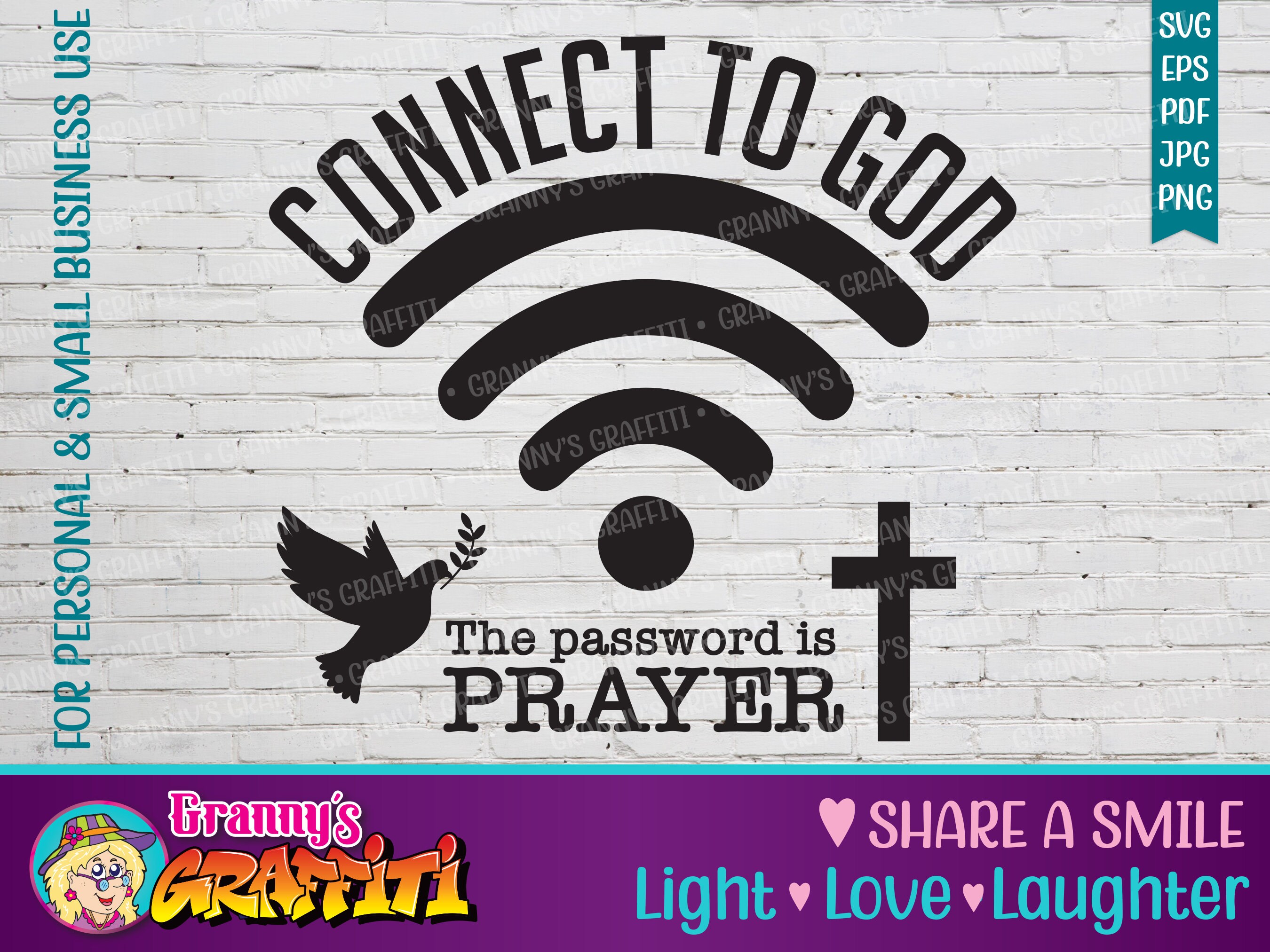 Connect to God the Password is Prayer SVG, Power in Prayer, Spiritual ...