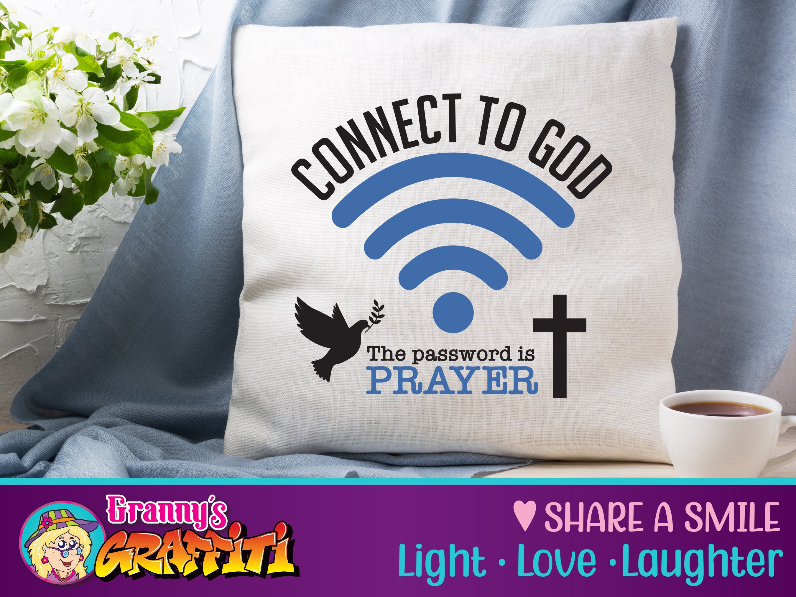 Connect to God the Password is Prayer SVG, Power in Prayer, Spiritual ...