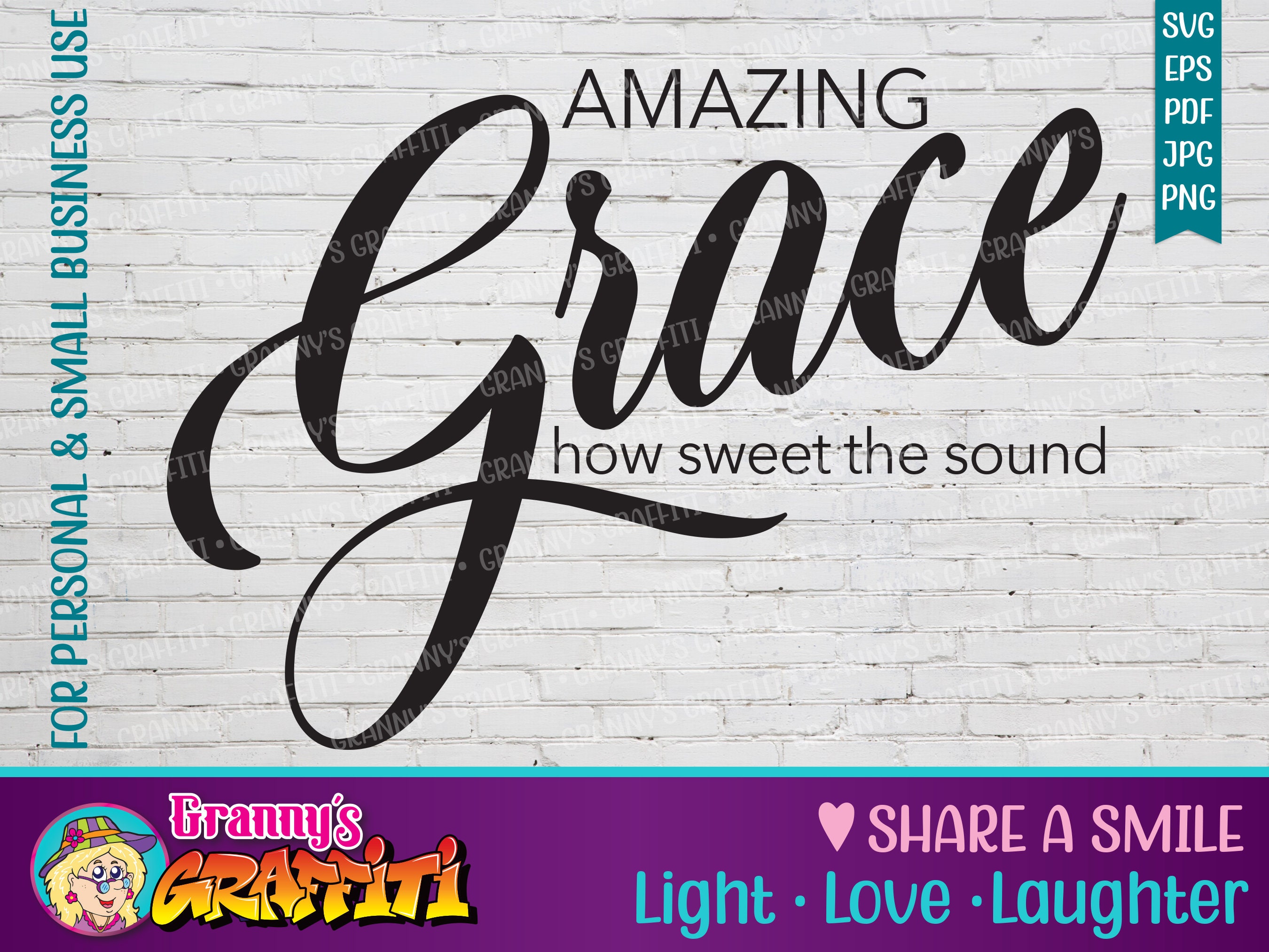 Amazing Grace SVG Cut File / How Sweet the Sound / Inspiring, Calming ...