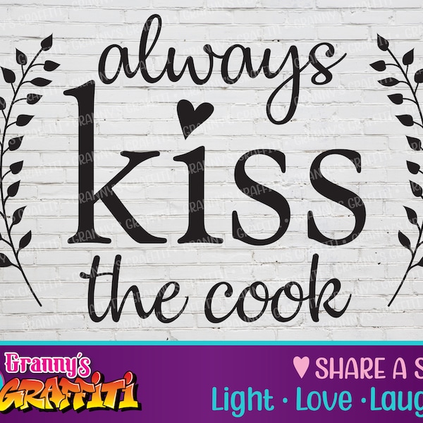 Kiss the Cook Svg - Etsy