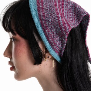 Colourful Knit Hair Kerchief | Triangle Bandana | Headscarf | Knit ...