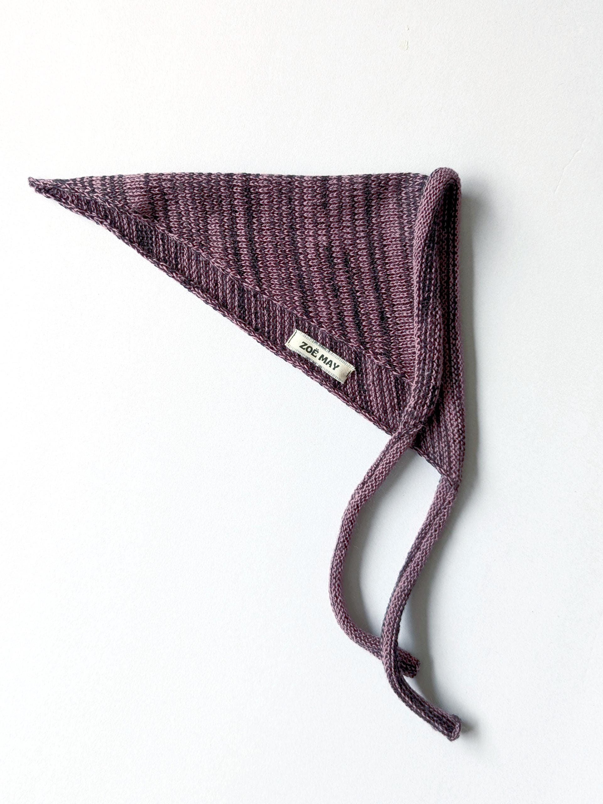 Colourful Knit Hair Kerchief | Triangle Bandana | Headscarf | Knit ...