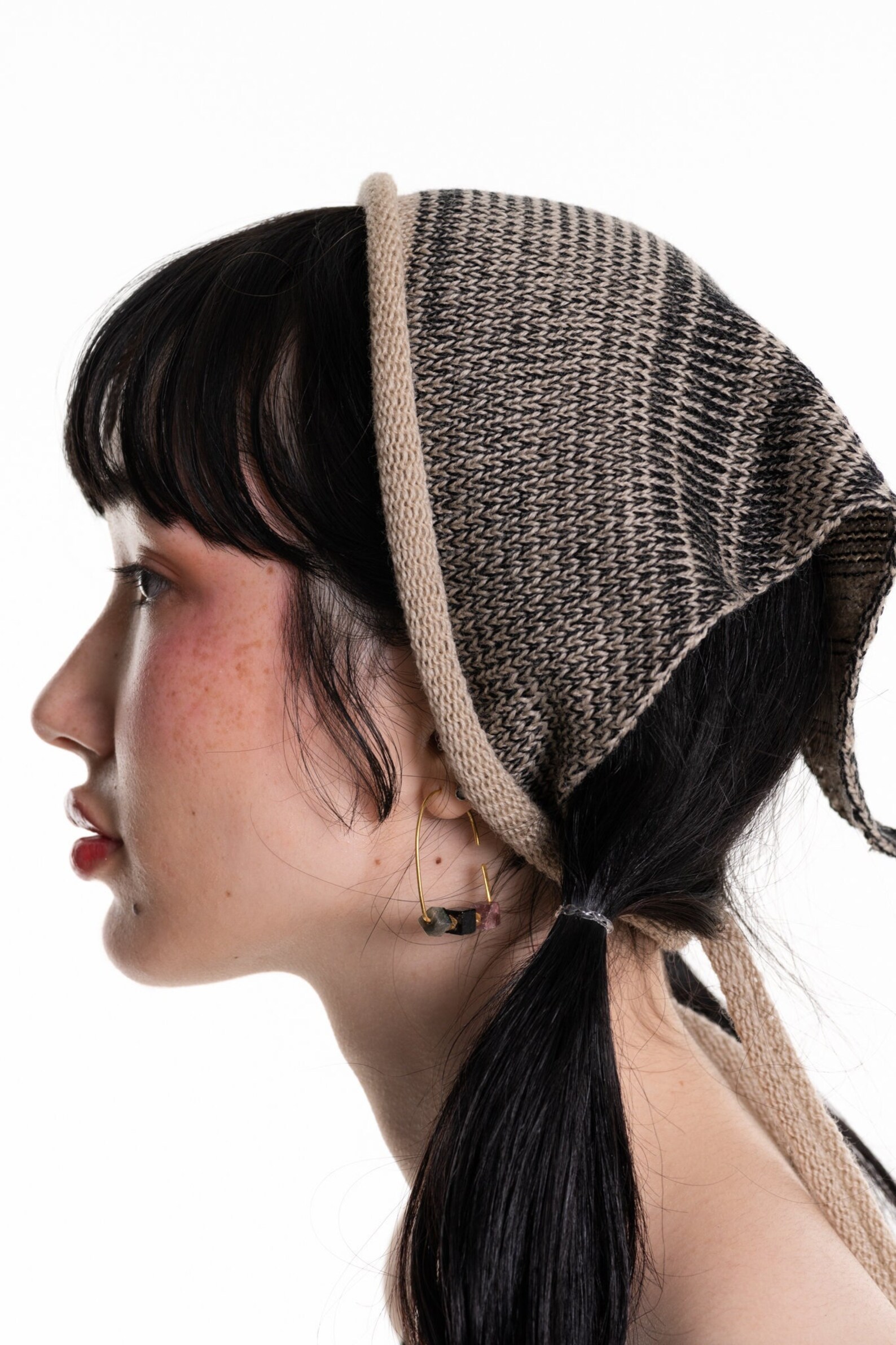 Colourful Knit Hair Kerchief | Triangle Bandana | Headscarf | Knit ...