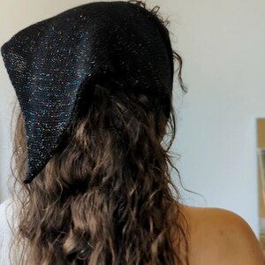 Colourful Knit Hair Kerchief | Triangle Bandana | Headscarf | Knit ...