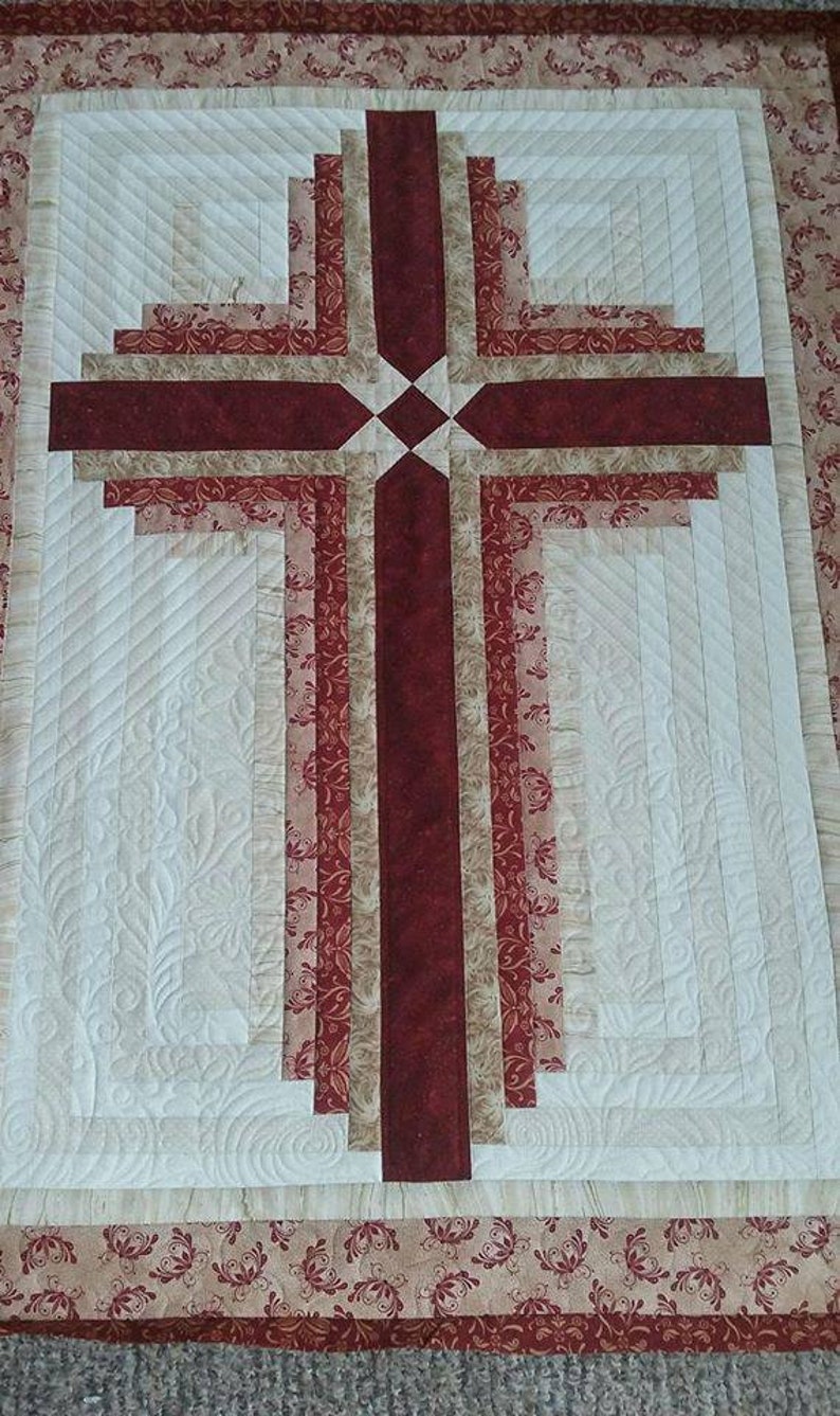 Log Cabin Cross - Guiding Star - Wall Hanging: 31 In. X 43 In.- PDF ...