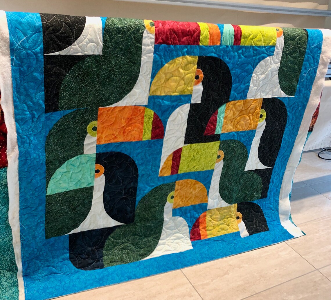 Toucan Quilt - Big Billz, Size: 51" X 66" - Baby or Throw - Quilt ...