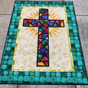 Stained Glass Cross / Christian Cross / Cross Quilt Pattern - Size: 36 ...