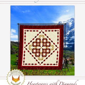 Quilt Pattern - Heartwaves With Diamonds - Wedding Quilt - King Size ...