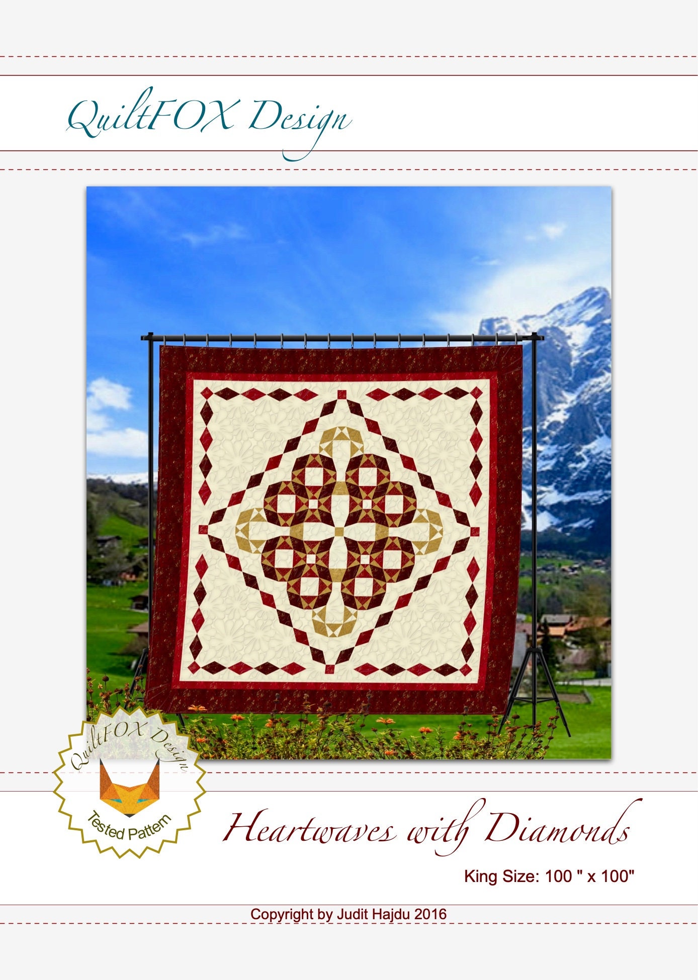 Quilt Pattern Heartwaves With Diamonds Wedding Quilt | Etsy