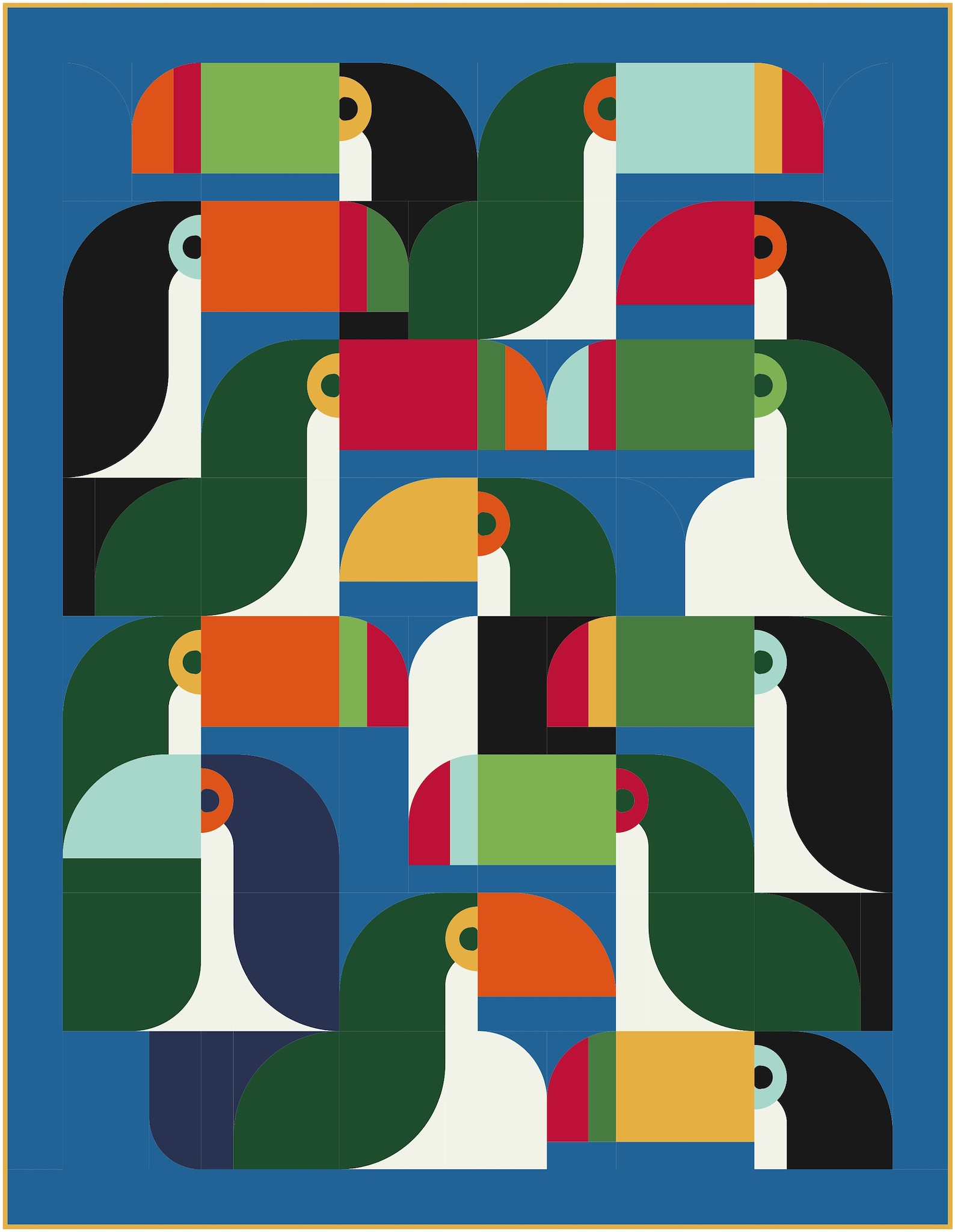 Toucan Quilt - Big Billz, Size: 51" X 66" - Baby or Throw - Quilt ...