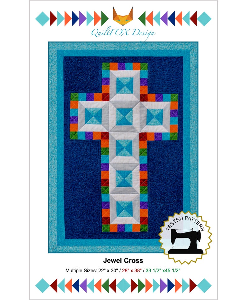 Cross Quilt Pattern Jewel Cross Religious Quilt - Etsy
