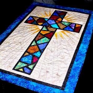 Stained Glass Cross / Christian Cross / Cross Quilt Pattern - Size: 36 ...