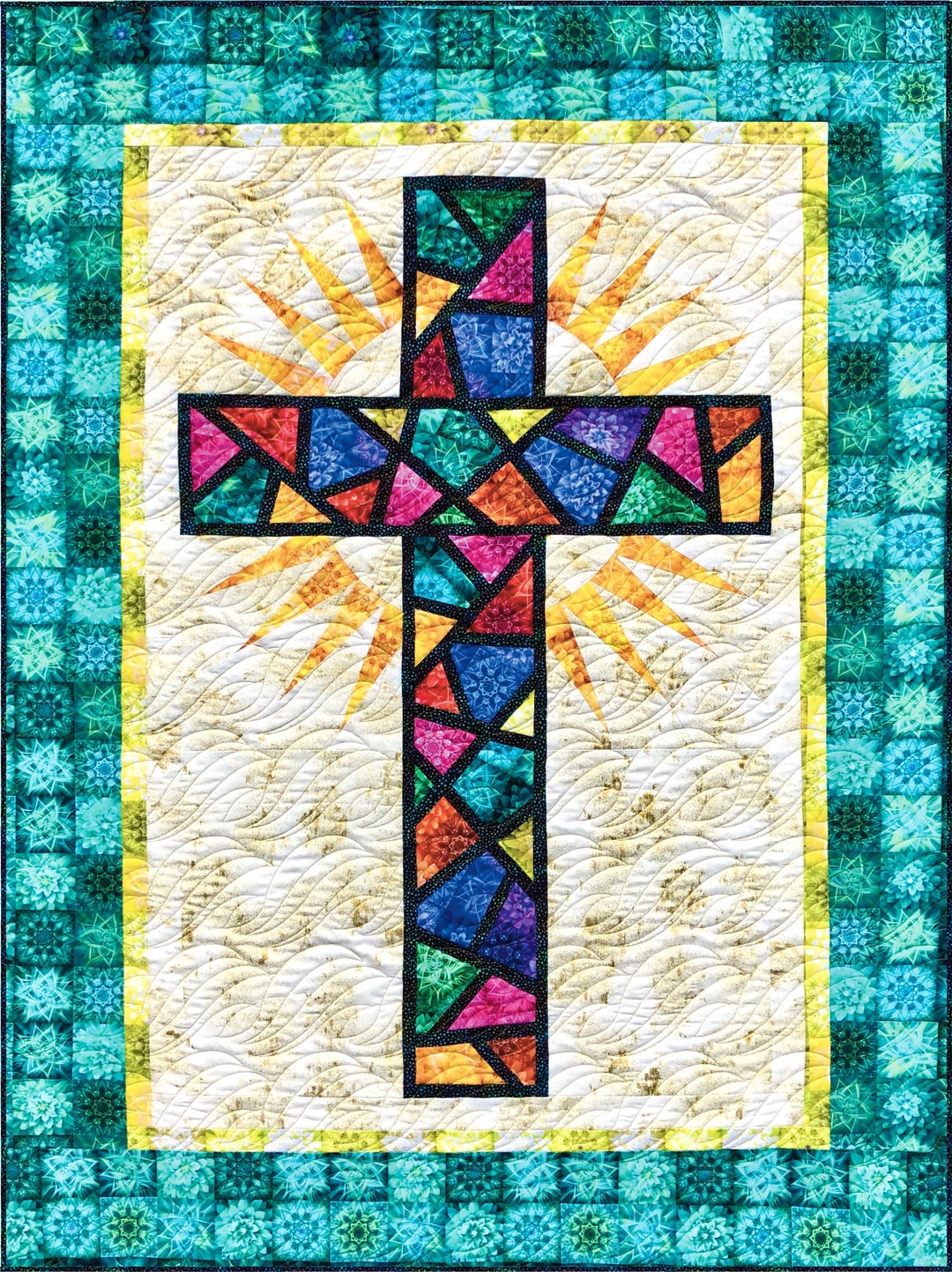 Stained Glass Cross / Christian Cross / Cross Quilt Pattern - Size: 36 ...