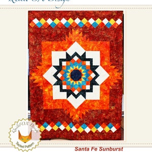 Southwest Quilt Pattern - Santa Fe Sunburst - Throw Size: 58 X 76 - PDF ...