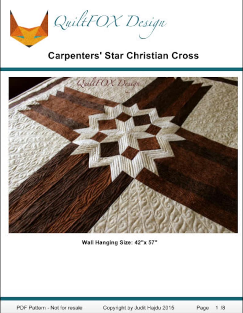 Cross Quilt Pattern Carpenters Star Christian Cross - Etsy