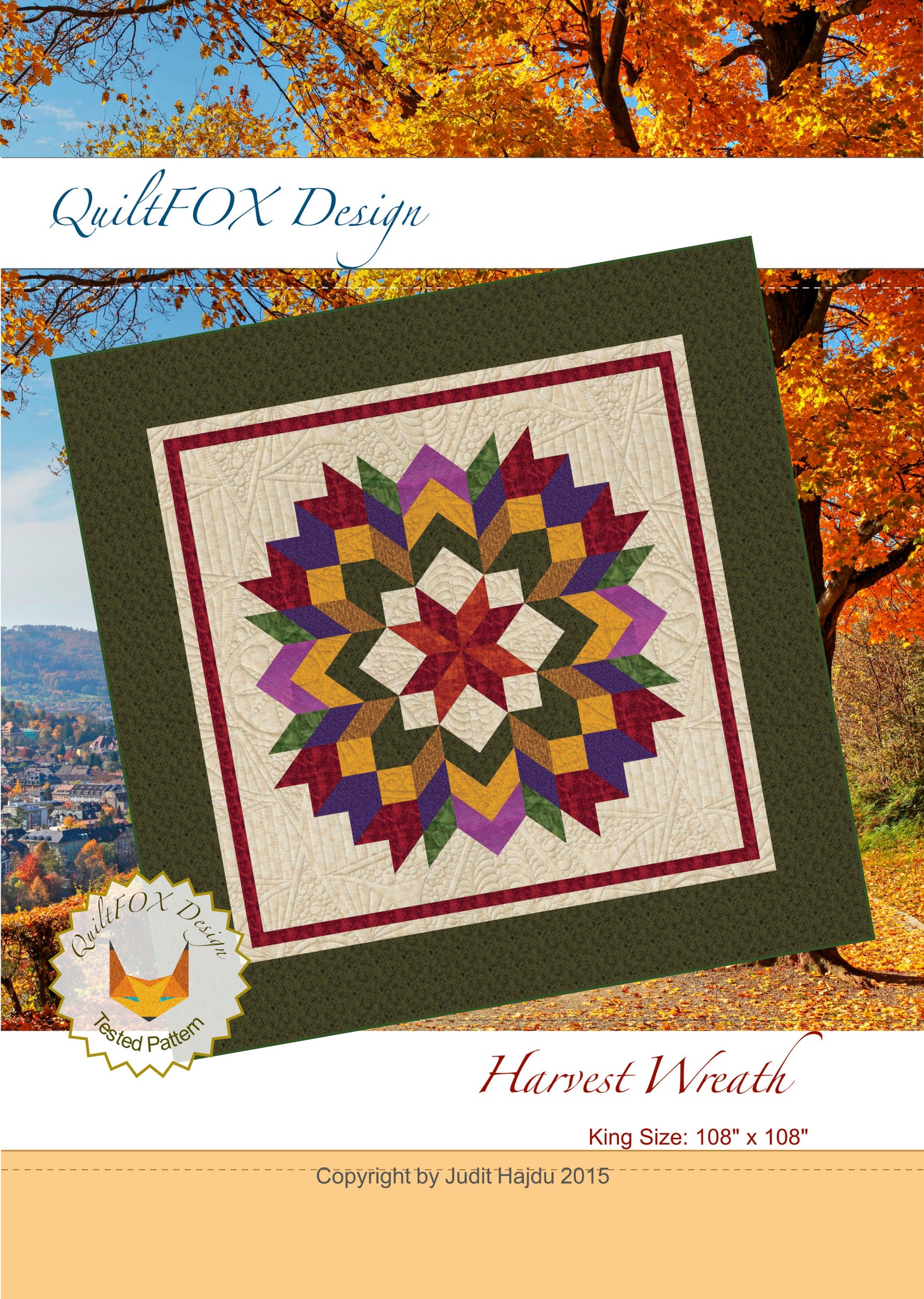 Quilt Pattern Harvest Wreath Quilt Pattern King Size: - Etsy