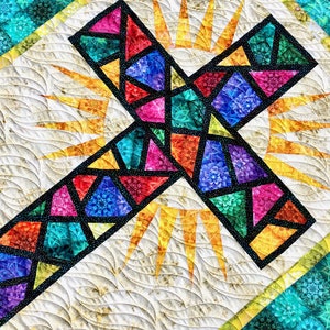 Stained Glass Cross / Christian Cross / Cross Quilt Pattern - Size: 36 ...