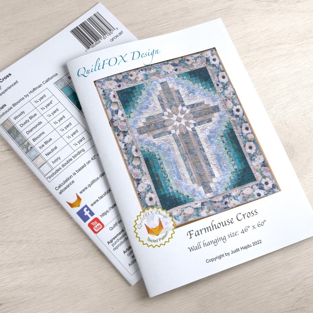 Quilt Pattern - Wall Hanging Quilt - Farmhouse Cross - Size: 46 In. X ...