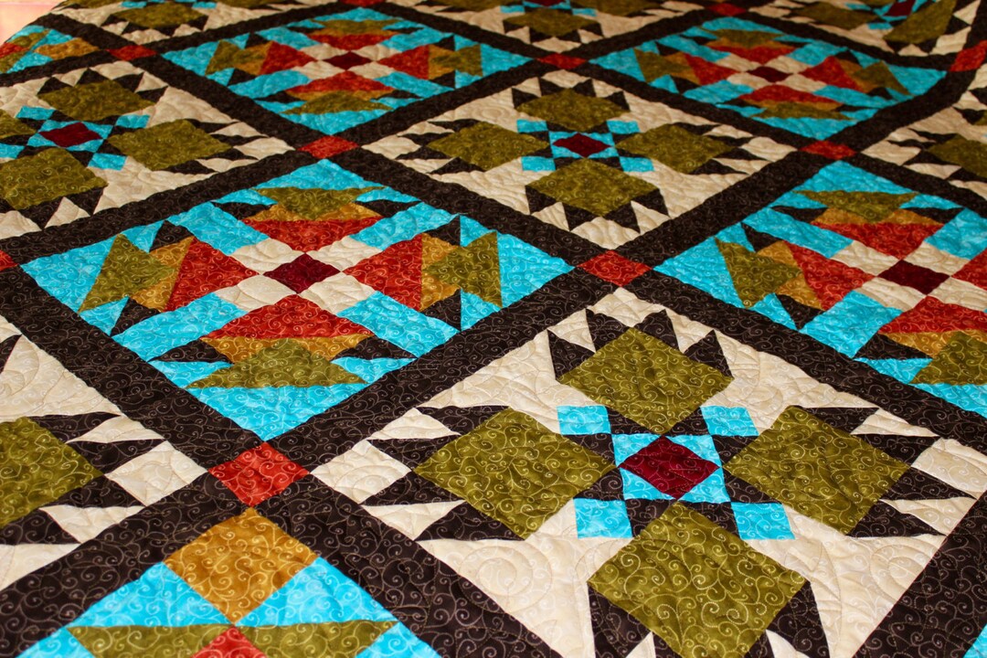 Southwest Quilt Pattern - Bear Paw Quilt - Twin/full Size: 69" X 96 ...