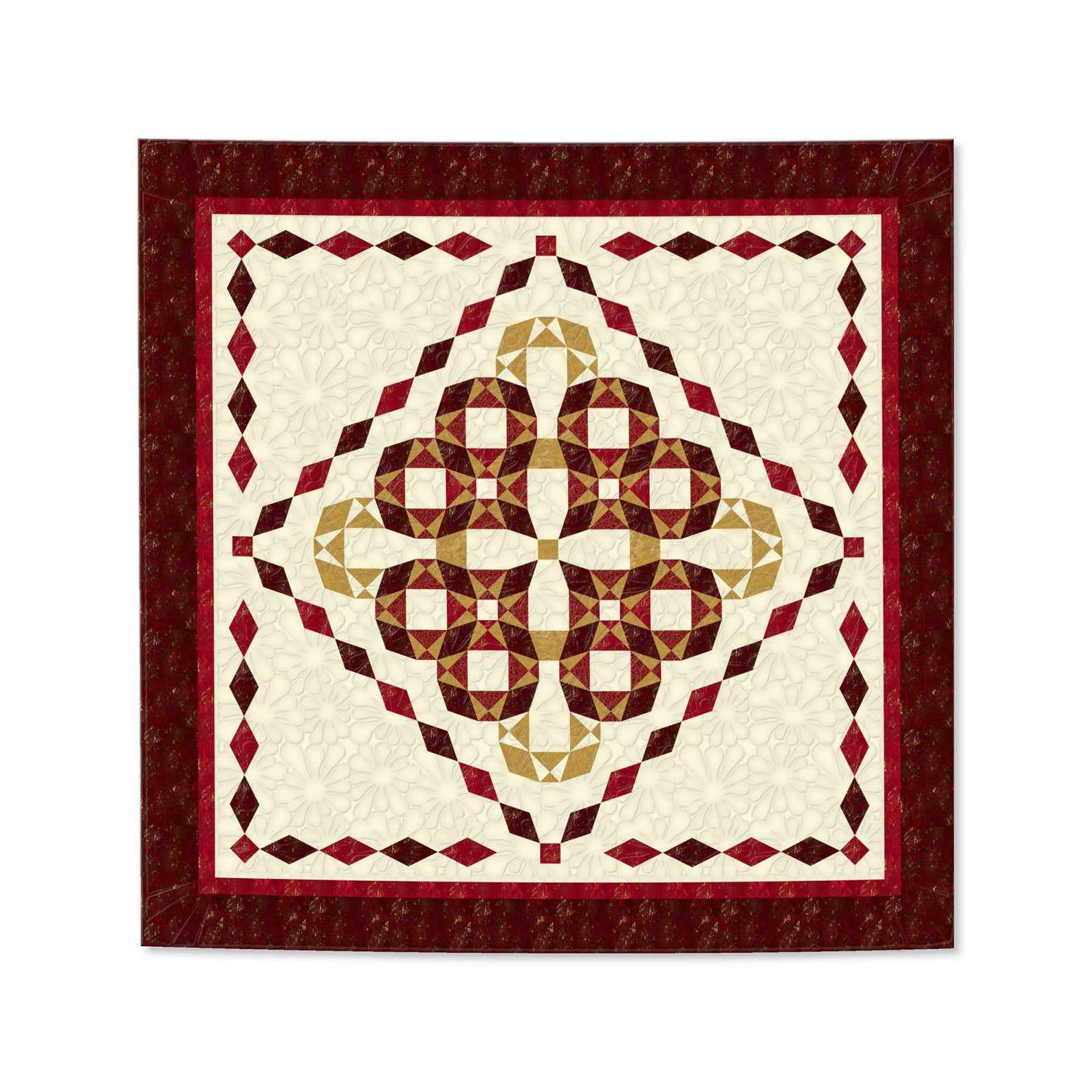 Quilt Pattern Heartwaves With Diamonds Wedding Quilt - Etsy