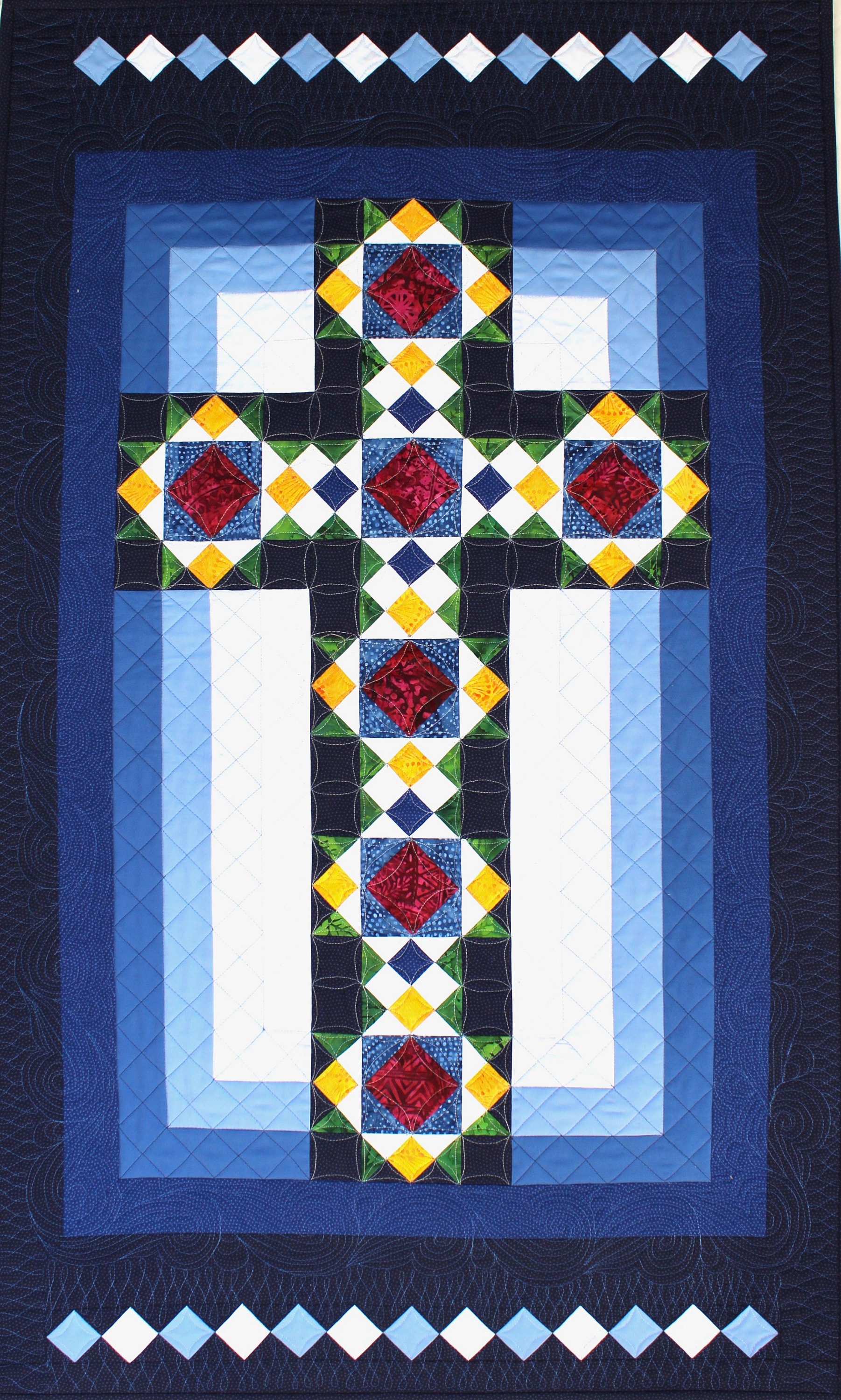 Cross Quilt Pattern Cross in Window Stained Glass Cross - Etsy