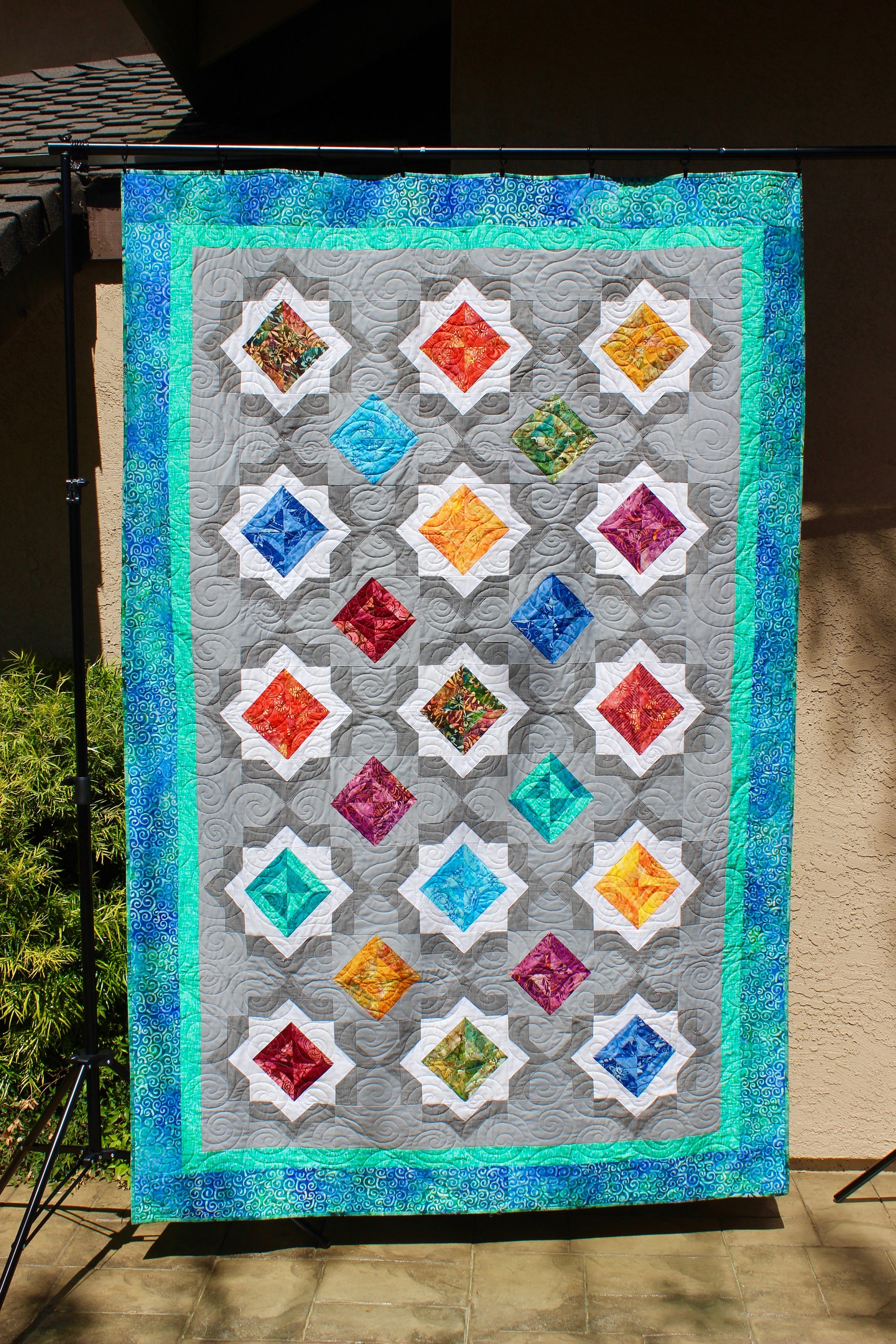 Quilt pattern Birthstones size: 60 in. x 92 in. PDF | Etsy