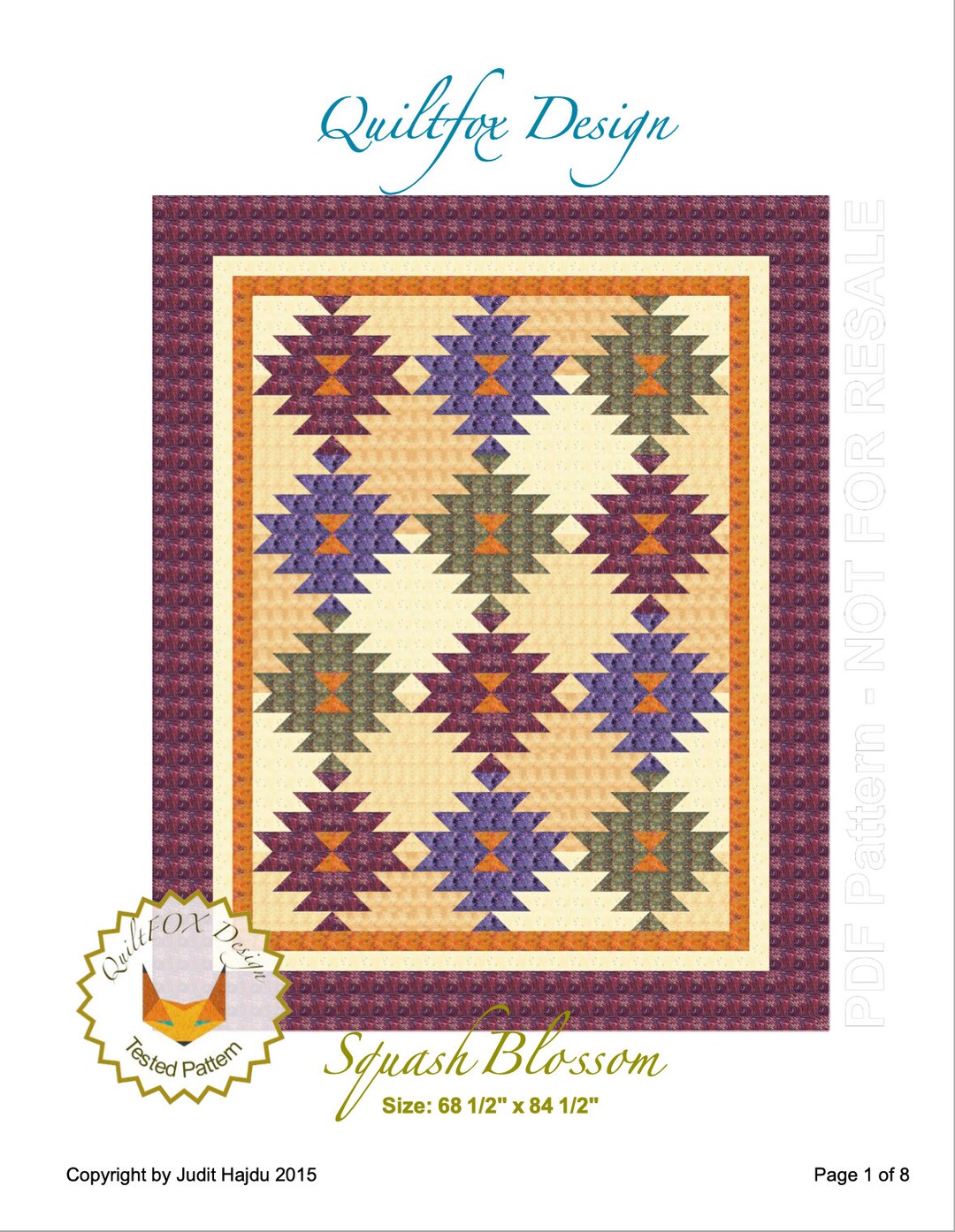 Squash Blossom - Quilt Pattern - 68"x84" - Etsy